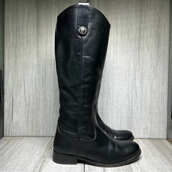 Frye | Shoes | Frye Melissa Button 2 Tall Equestrian Riding Boots Black ...